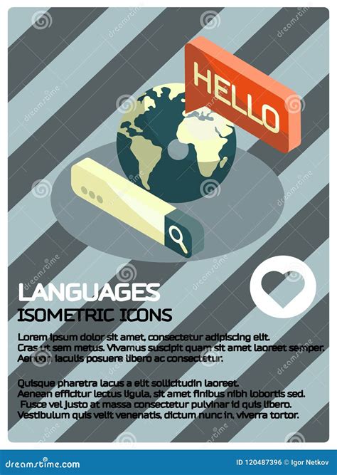 Languages Color Isometric Poster Stock Vector Illustration Of English Conversation 120487396