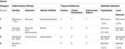 Classication Of The Histological Parameters Download Scientific Diagram