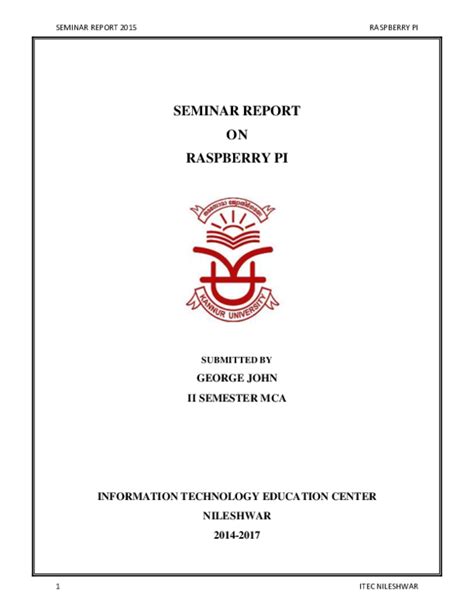 Pdf Seminar Report On Raspberry Pi