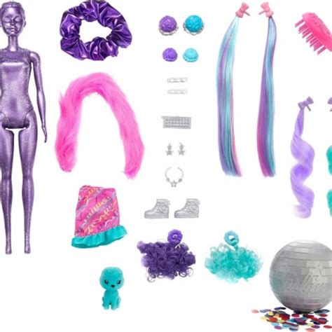 Barbie Color Reveal Doll Glittery Purple With Hairstyling Party Surprises Ct Fred Meyer