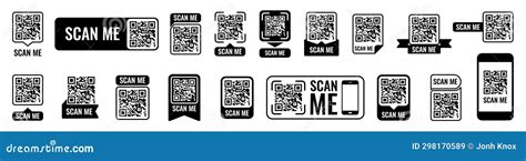 Qr Code Frame Set Qr Code Mockup Mobile Payment And Identity Stock