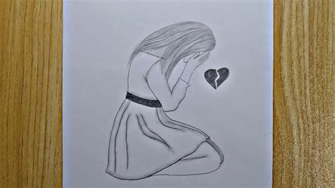 Sad Drawing How To Draw A Sad Girl Heartbroken Drawing Happy Arts YouTube