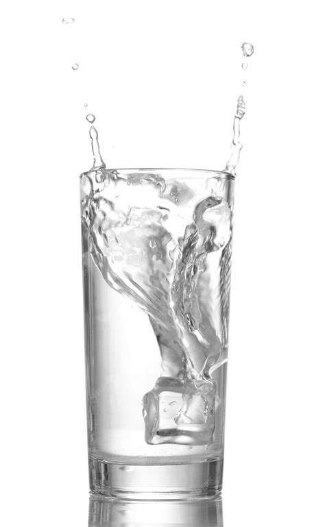 Premium Photo Fresh Water In Glass With Ice Cubes Isolated On White