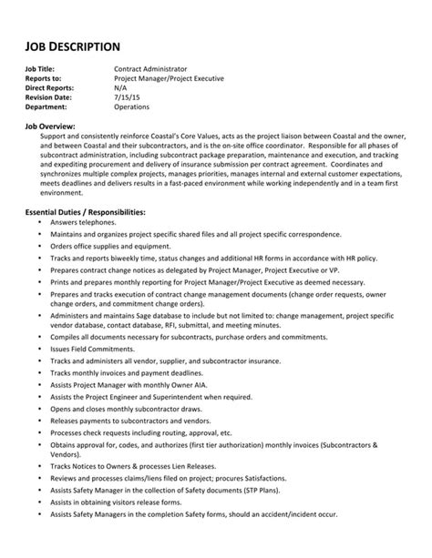 Contract Administrator Pdf