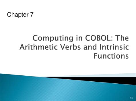 computing in cobol the arithmetic verbs and intrinsic functions ppt download