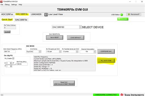 TSW RF EVM TSW RF EVM DAC Clock Mode Data Converters Forum