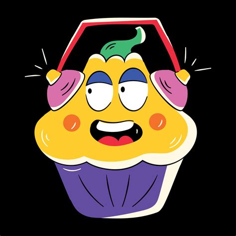 Trendy Cute Cupcake 18919944 Vector Art At Vecteezy