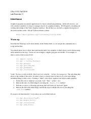 Lab11 Csci1133 Pdf CSci 1133 Fall 2019 Lab Exercise 11 Inheritance