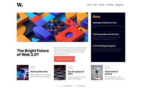 Frontend Mentor News Home Page With Css Grid And Flexbox Coding