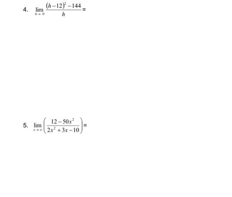 solved find each of the following limits if a limit does