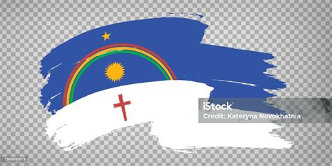 브러시 스트로크에서 페르남부코의 국기 브라질 연방 공화국 웹 사이트 디자인 앱 Ui에 대한 투명한 배경에 브라질의 국기