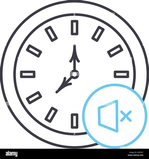 Mute Alarm Clock Line Icon Outline Symbol Vector Illustration