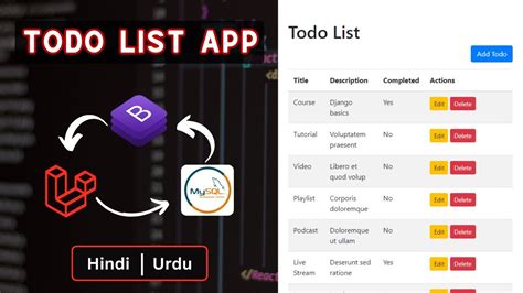 Todo List App Using Laravel Youtube