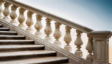 Marble Staircase Classic Stone Balustrade Detail Architectural