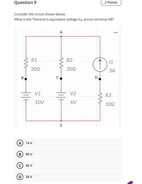 Solved Question Points Consider The Circuit Shown Below Chegg
