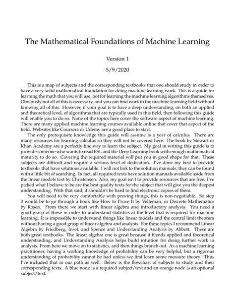Math Foundations For Machine Learning A Textbook Guide