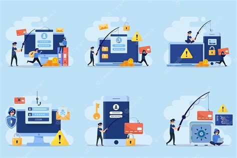 premium vector cyber crime vector concept of phishing scam hacker
