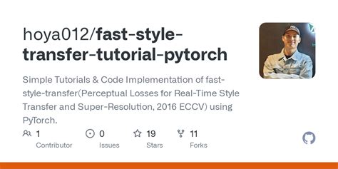 github hoya012 fast style transfer tutorial pytorch simple tutorials and code implementation of