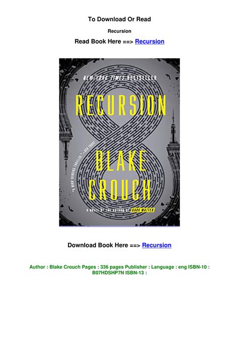Download Epub Recursion By Blake Crouchpdf Docdroid