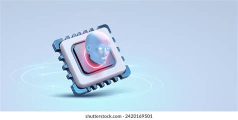 Advanced Ai Microchip Glowing Human Face Stock Vector Royalty Free