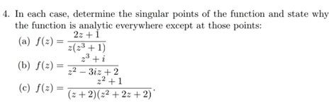 solved 4 in each case determine the singular points of the