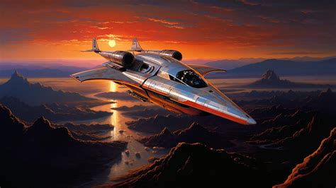 Космический корабль над горной местностью · 1920x1080 Full Hd бесплатная фотография от Danastr
