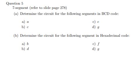 Question 5 7 Segment Refer To Slide Page 278 A Chegg Com