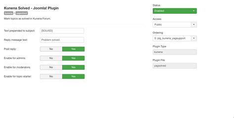 Kunena Solved Plugin For Joomla