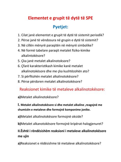 Elementet E Grupit Të Dytë Të Spe Pdf