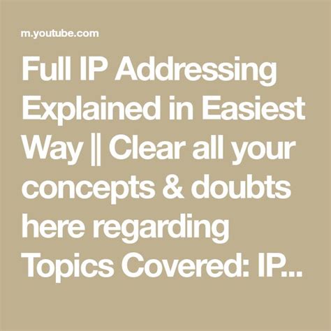 Full Ip Addressing Explained In Easiest Way Clear All Your Concepts And Doubts Here Regarding