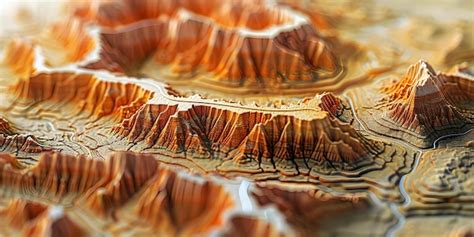 Topographic Map Showing Terrain Features Like Elevation Contours Trails And Geographic Details
