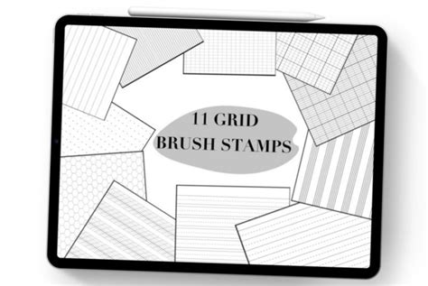 Procreate Planner Grid Stamp Brushes Brush Galaxy