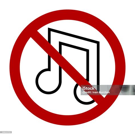 음악 소리 기호 금지 표시가 없습니다 흰색으로 분리된 플랫 벡터 그림 0명에 대한 스톡 벡터 아트 및 기타 이미지 0명 경계 표지 금지됨 Istock
