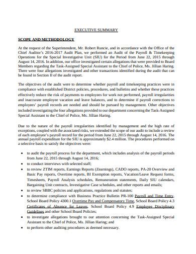 Payroll Audit Report Templates In PDF DOC