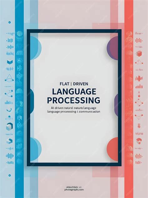 Flat Ai Driven Language Processing Frame A Clean Border Frame With Abstract Language Symbols And