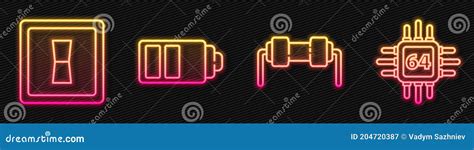 Set Line Resistor Electricity Electric Light Switch Battery Charge