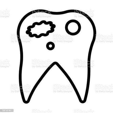 치과 의사 컬렉션에서 부패 아이콘 흰색 배경에 격리 된 얇은 선형 부패 칫솔 케어 윤곽 아이콘 라인 벡터 붕괴 기호 웹 및 모바일 기호 0명에 대한 스톡 벡터 아트 및 기타
