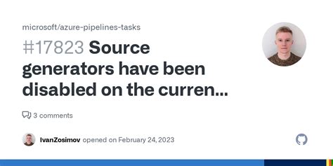 Source Generators Have Been Disabled On The Current Configuration As
