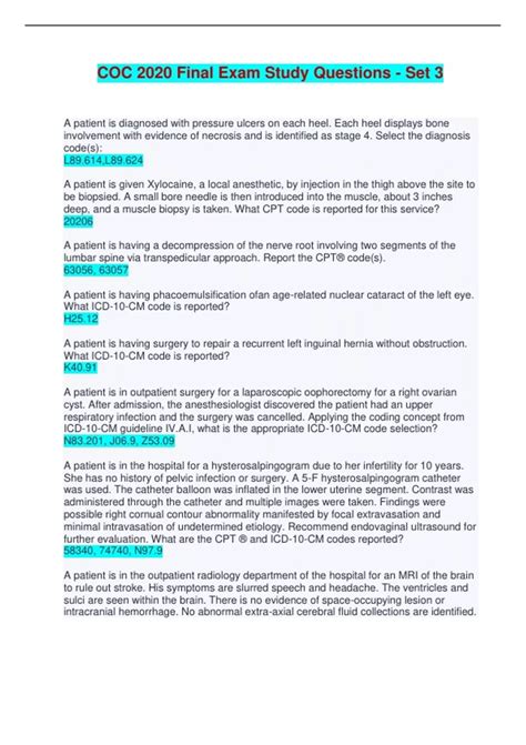 COC Final Exam Study Questions Set Complete Solutions Answered COC Stuvia US