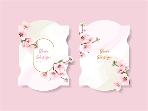 Watercolor Sakura Label Collections Graphic By Theresia Studio Creative Fabrica