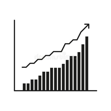 Bar Chart With Upward Arrow Solid Icon Business Growth Financial Success And Economic