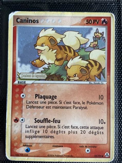 Carte Pokemon Caninos Reverse Stamp Ex Cr Ateurs De L Gendes Fr Eur Picclick Fr