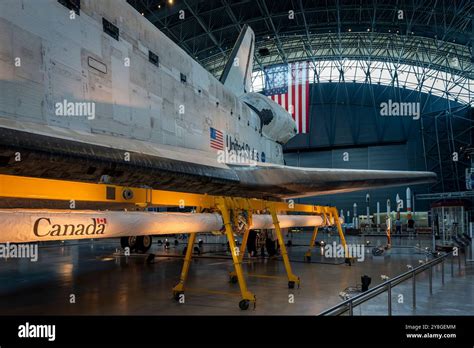 The Space Shuttle Discovery On Display At The Steven F Udvar Hazy Center Part Of The