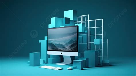 3d Rendered Landing Page Template Featuring An Open Book Computer