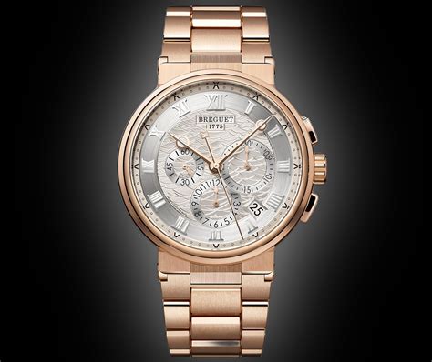 Breguet Marine 5527 Silvery Dial 18k Rose Gold 423 Mm Chronographe