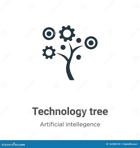 Technology Tree Vector Icon On White Background Flat Vector Technology Tree Icon Symbol Sign