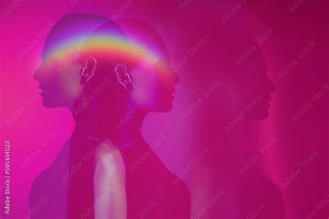 Minimalistic Image Of A Silhouette Of A Double Girl Who Does Not Understand What Her Sexual