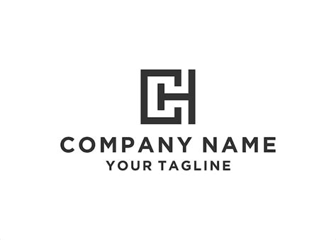 Ilustración De Vector De Diseño De Logotipo De Letra Ch O Hc Vector Premium