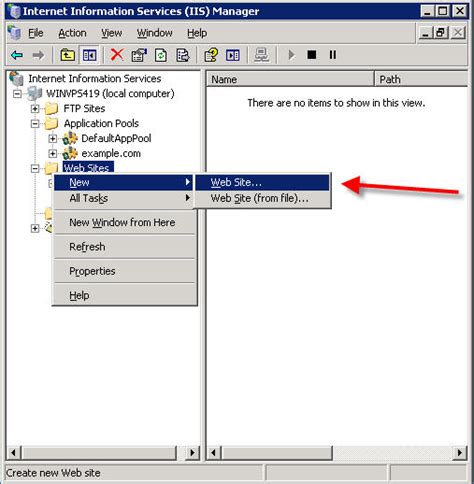 How To Manually Create A Web Site In Windows 2003 Dedicated And Vps Servers Applied