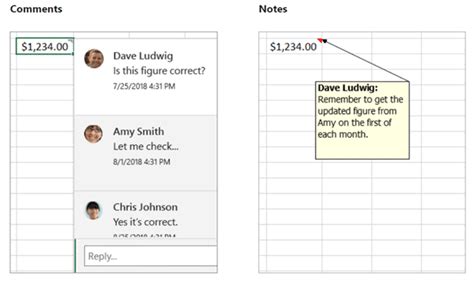 notes vs comments understand the new difference in excel office watch